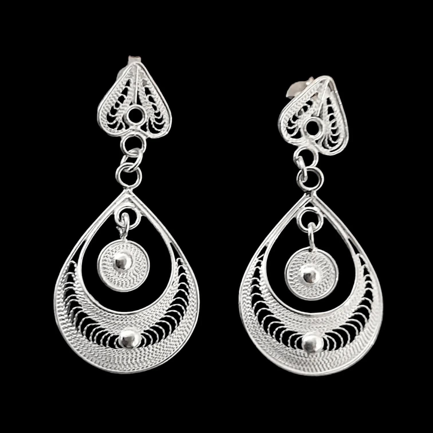 Pendientes Extremadura - Ticsilver Filigrana en plata y relojes de madera.
